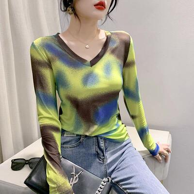 长袖休闲风网纱欧货欧货修身时