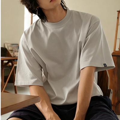 壹番ICHIBAN 26SS/ 320G重磅全棉水洗双纱纯色宽松半袖T恤男女