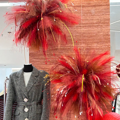 春节新年商场服装店铺烟花球布置