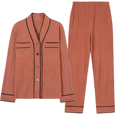 迪莱芬女款纯棉长袖春秋睡衣套装