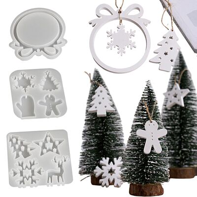 Christmas Series Hanging Pendant Silicone Mold DIY Resin Gyp