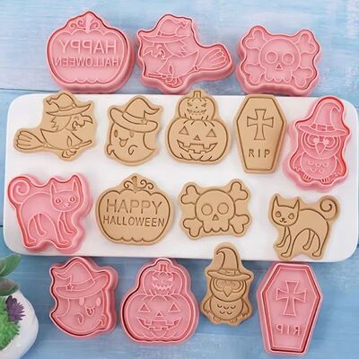 Halloween Cookies Cutters Cartoon Pumpkin Pressable Biscuit