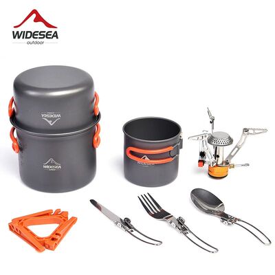 Widesea Camping Cookware Set Outdoor Tableware Equipment Sup