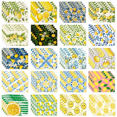1pcs  Popular Lemon Meal Mat Fabric Table Mat and Cup Mat