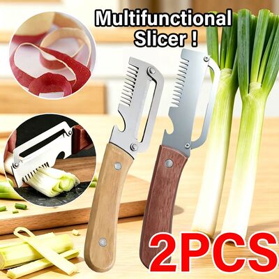 2-in-1 Stainless Steel Peeler Multi-Functional Serrated Vege