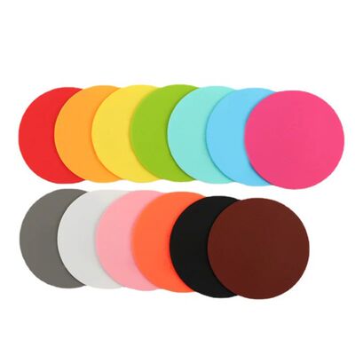 3.9 Inch Colorful Silicone Coasters Heat Insulation Tea Cup