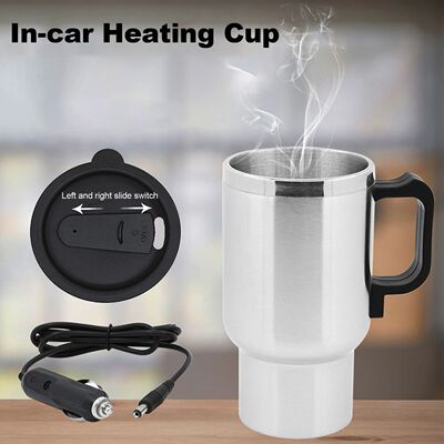Car Electric Kettle Stainless Steel 450ml Kettle Pot Heated