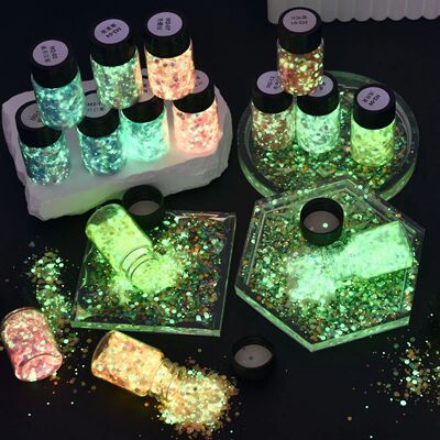 Luminous Sequ Epoxy Resin Filling Pigment Glow In Dark Hexag