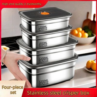 Stainless Steel Crisper, Lunch Box, Sealed Leak-proof Bento