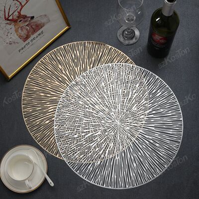 Round Firework Shape PVC Placemat Hollow Table Mats Coaster