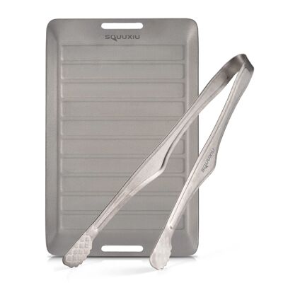 Tomshoo Titanium Camping Grill Pan BBQ Tongs Set Portable Ou