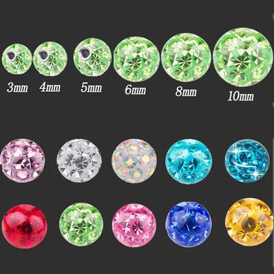 1Pcs 16g&14g Externally Multi Crystal Ferido Epoxy Piercing