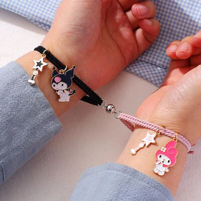 2Pcs Elastic Rope Paired Bracelet Magnetic Couple Charms Pen