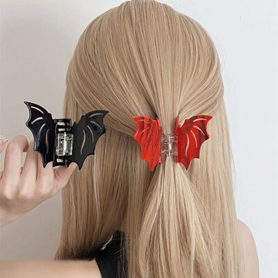 New Bat Hair Clips Women Punk Goth Black Bat Wings Hair Claw