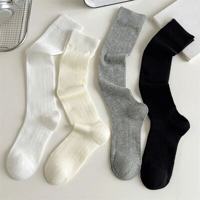 Trendy Women's Socks Long Summer Plain Casual Woman Stocking