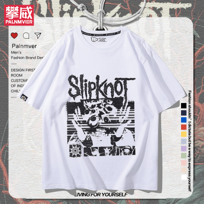 slipknot活结乐队重金属摇滚短袖男女青少年夏季美式百搭T恤潮ins