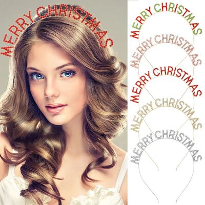 MERRY CHRISTMAS Headband Princes Crown Party Tiara Hair Hoop