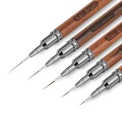 Wooden Nail Art Brushes, Nail Art Liner Brush for Thin Detai