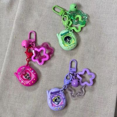 Candy colored Retro small phone keychain Star pendant bag ch