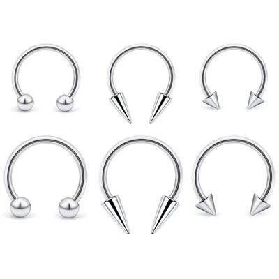 1Pcs Spike Septum Rings 16G Surgical Steel Piercing Jewelry