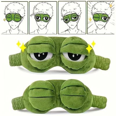 3D Sad Frog Sleep Mask Natural Sleeping Eyeshade Cover Shade