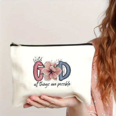 25*17 Canvas Zipper Bag Canvas Cosmetic Bag Zipper Canvas Ba