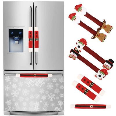 Christmas Plush Cloth Refrigerator Handle Covers Appliance H