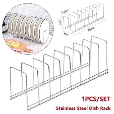 1Pc Stainless Steel Dish Rack Kitchen Dish Pan Plate Drainin