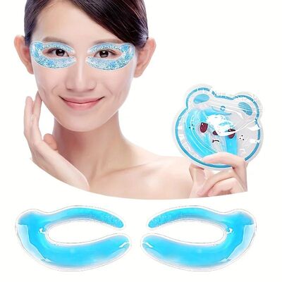 1 Pair Cold Compress Gel Eye Patch, Golden Onion Powder Sequ