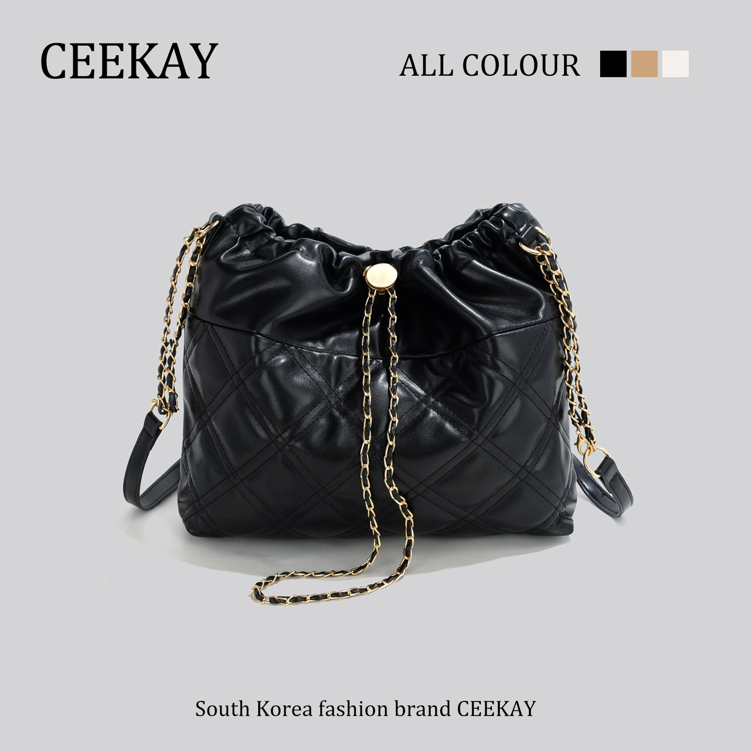 CEEKAY原创正品链条水桶包高级质感小众包包女2023流行新款斜挎包_虎窝淘