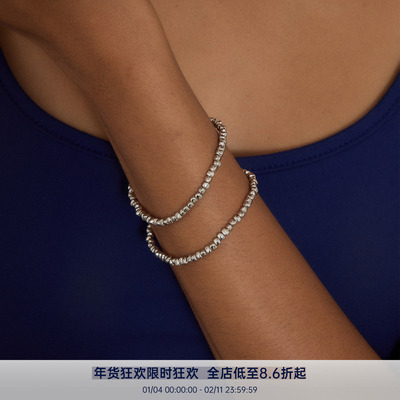 PAUSA ANN s925 简约百搭三角碎银多切面闪光实心重工手链