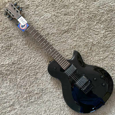 法国品牌 LAG I100 电吉他 LP 款弦穿体 22品 黑色 特价专业入门