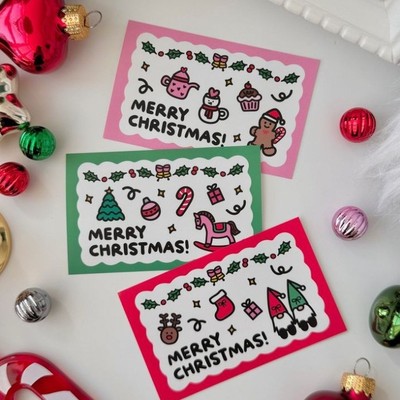 圣诞节卡片30张merry christmas小卡片花束包装礼盒装饰祝福卡片