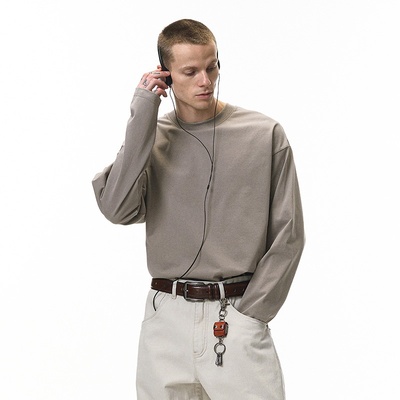 inflation索罗娜弹力长袖T恤25秋季新品美式街头260G重磅打底衫