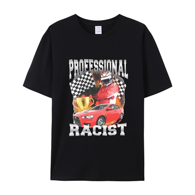 2025夏季新款美式职业赛车手T恤短袖圆领上衣男女情侣款潮流Tee