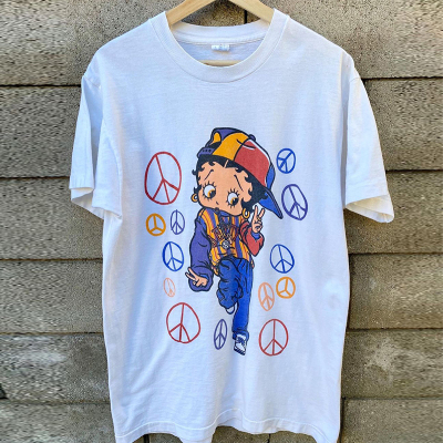 阿美咔叽短袖贝蒂娃娃t复古