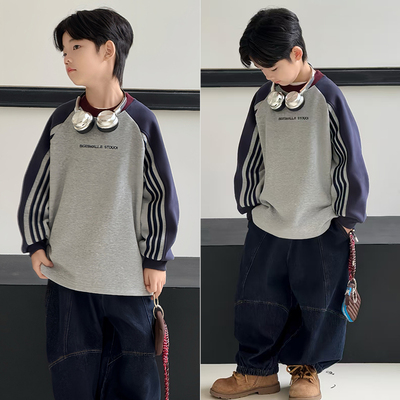 大E小e儿童杠边运动加绒卫衣长袖