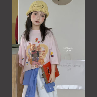 潮牌koala！亲子品牌~女童中大童趣味印花面料巨好的短袖T恤
