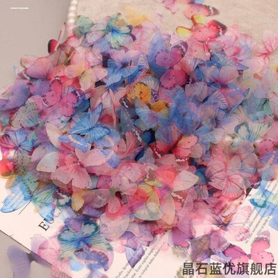 2-4cm立体薄纱蝴蝶贴脸D