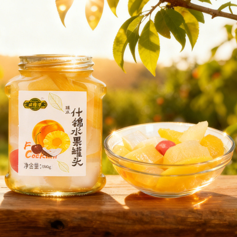 什锦罐头混合水果罐头黄桃草莓椰果草莓菠萝罐头杂果水果捞整箱