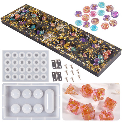 滴胶树脂多面体骰子钥匙扣模具归