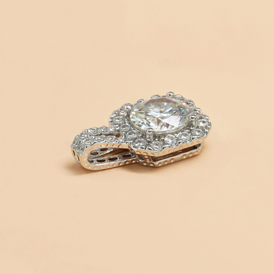 【胖东来升级款】通体18k白金莫桑方糖吊坠女轻奢小众配件QL07512