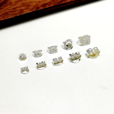 雅庄 925纯银耳钉耳托耳塞/耳堵耳饰配件 素银多规格耳扣耳迫