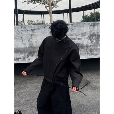 THREENINE小众不规则纽扣夹克男