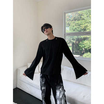 打底气眼修身短款长袖上衣