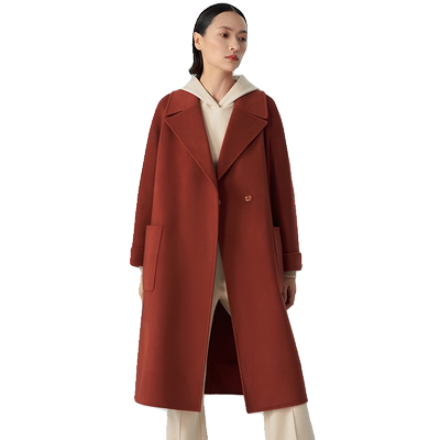 墨蒂珂长款大口袋毛呢外套