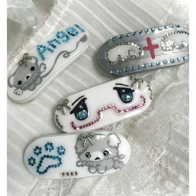 nah梦核感古早味狗狗熊熊发夹天使发卡日系萌物少女心发饰亚文化