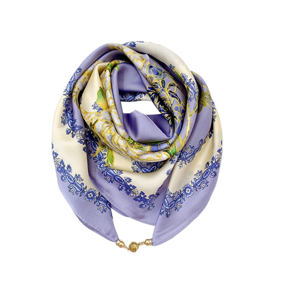 新款百搭磁吸扣春秋方巾三角丝巾