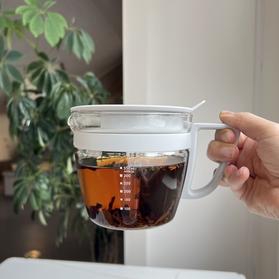 日本HARIO耐热玻璃带刻度茶壶