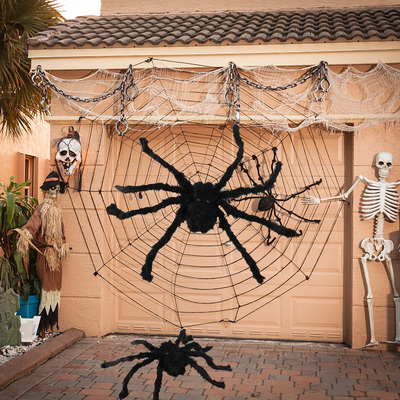 Black White Halloween Spider Web Giant Stchy Cobweb For